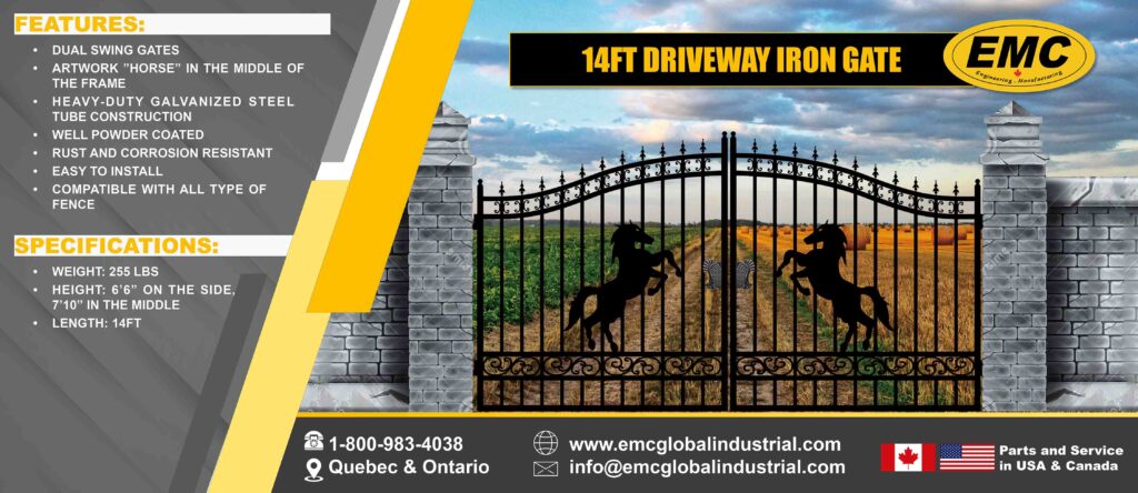 14FT Driverway Iron Gate (Artwork”Arrow”)