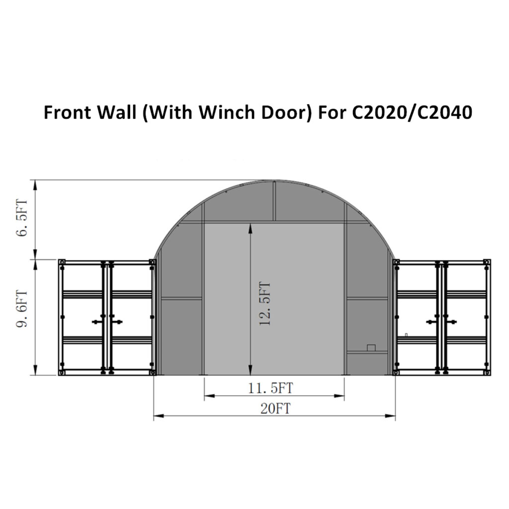 Front & Back Wall Kit For C2020/C2040 Container Shelter