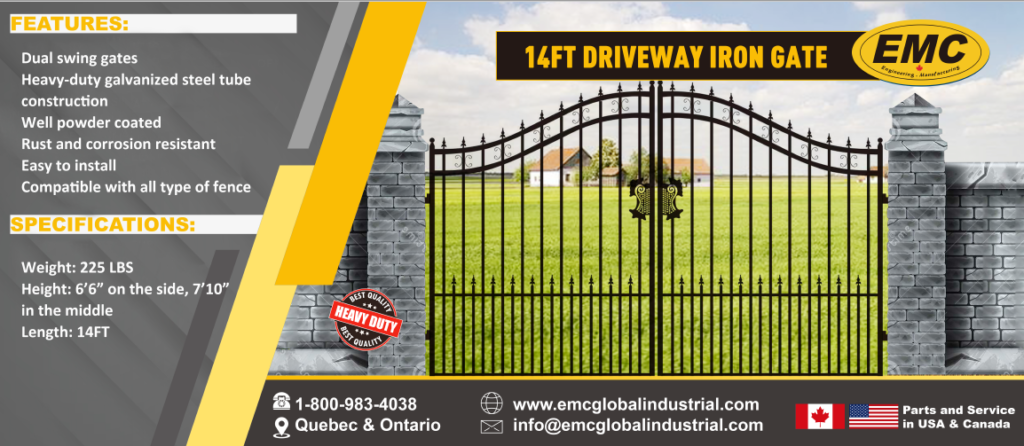 14FT Driverway Iron Gate (Artwork”Arrow”)